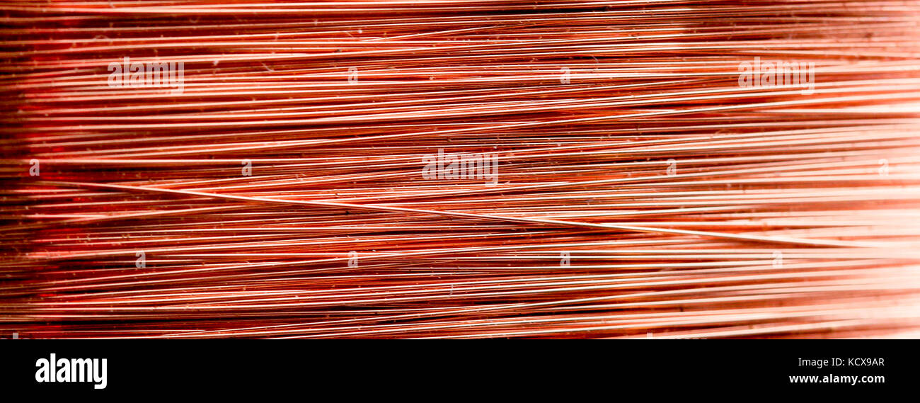 picture of a detail of a copper inductor in a transformer. macro shot ...