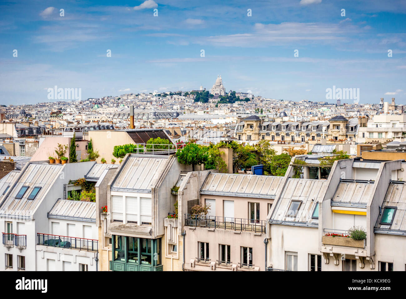 Paris Rooftops as viewed from the Pompidou Centre in Paris, France ...