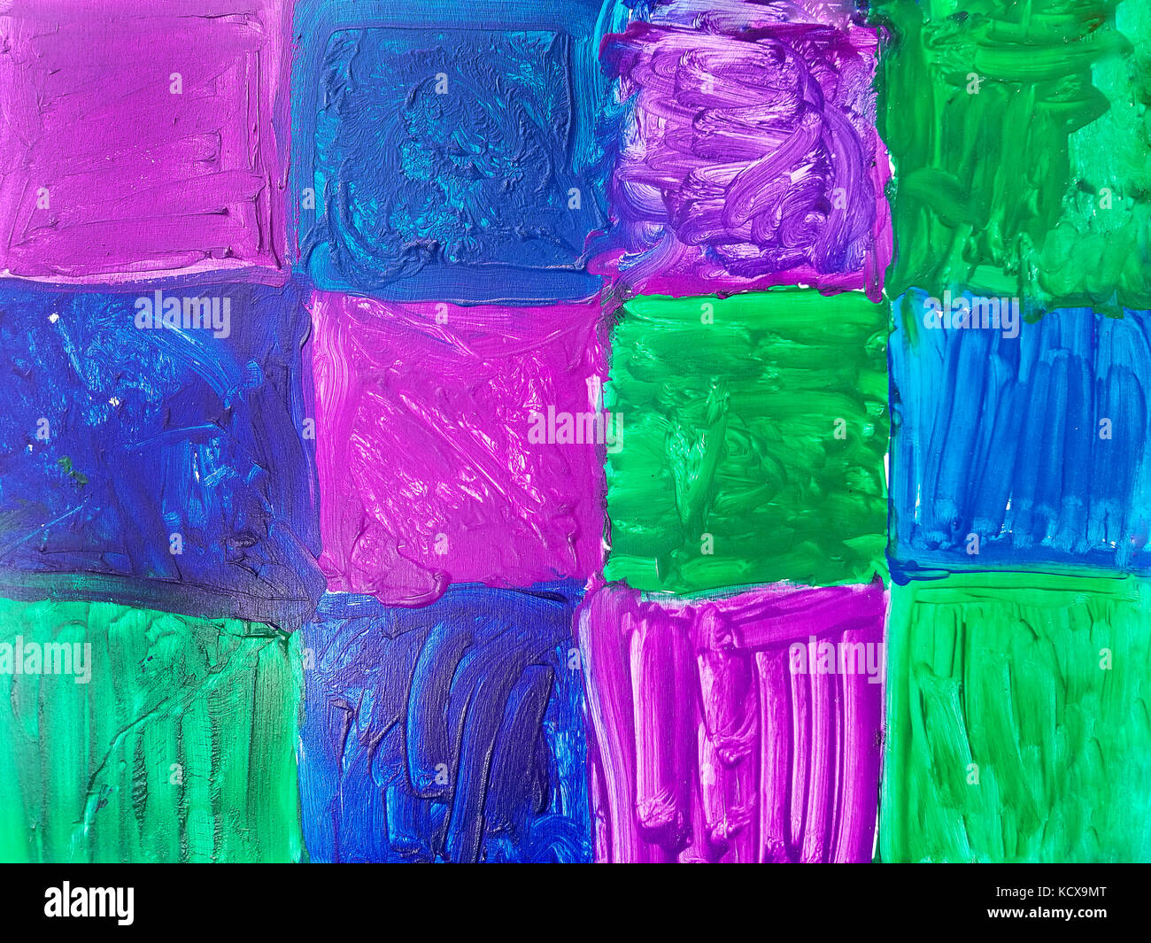 colorful square tile design in textured paint Stock Photo - Alamy