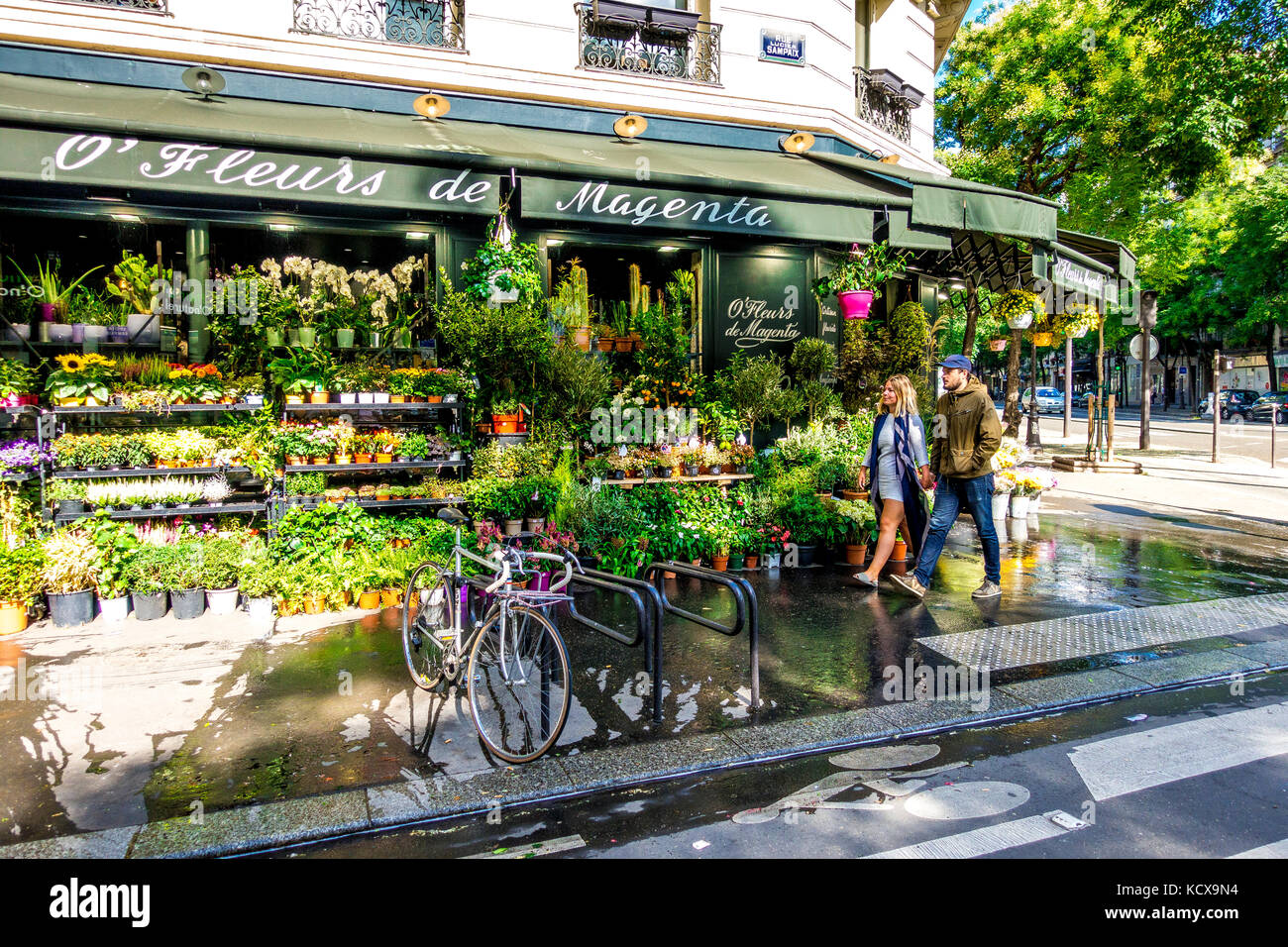 One of the many beautiful florists shops in Paris, France Stock Photo ...