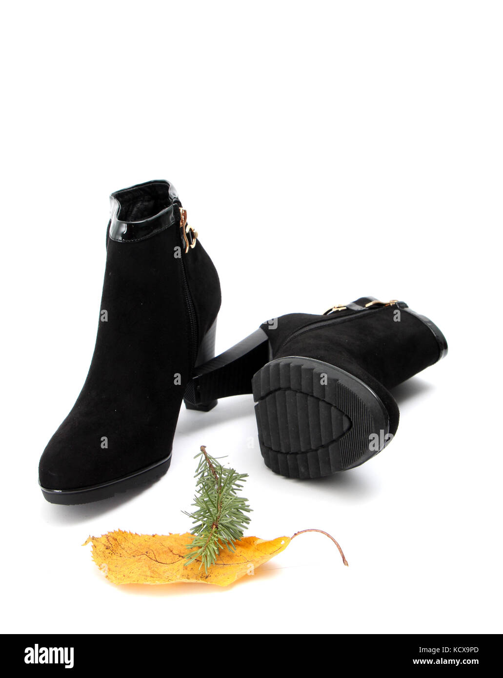 picture of a Woman fashion heels boot on white background Stock Photo ...