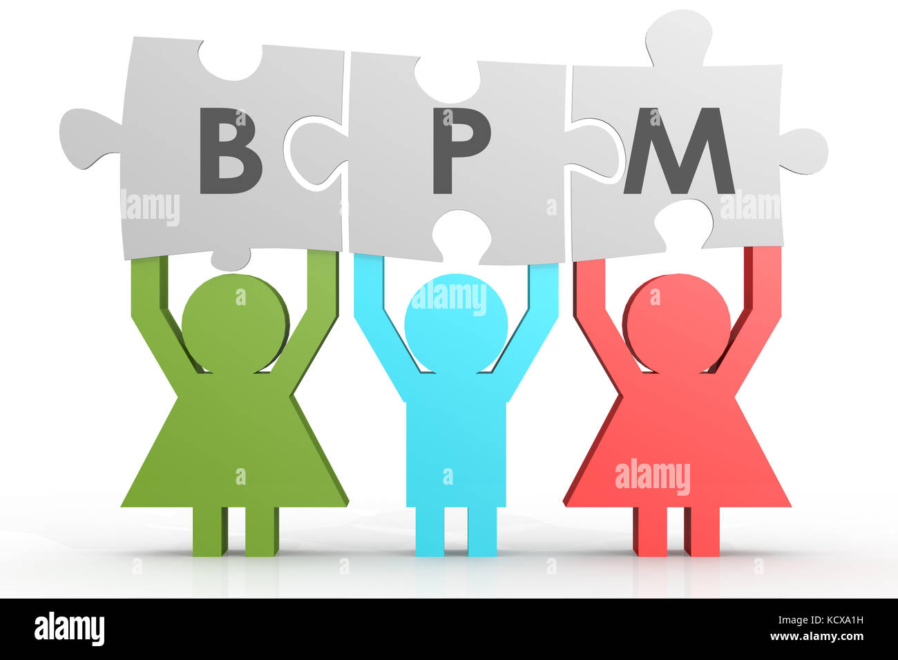 BPM - Business Process Management puzzle in a line image with hi-res ...