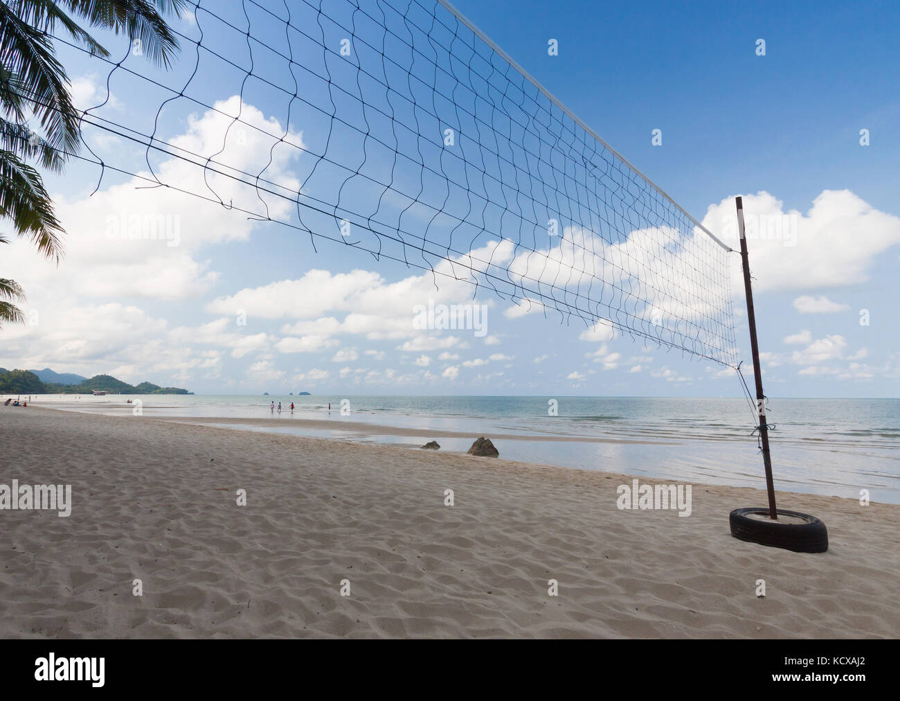 Volleyball net on the beach Stock Photo - Alamy