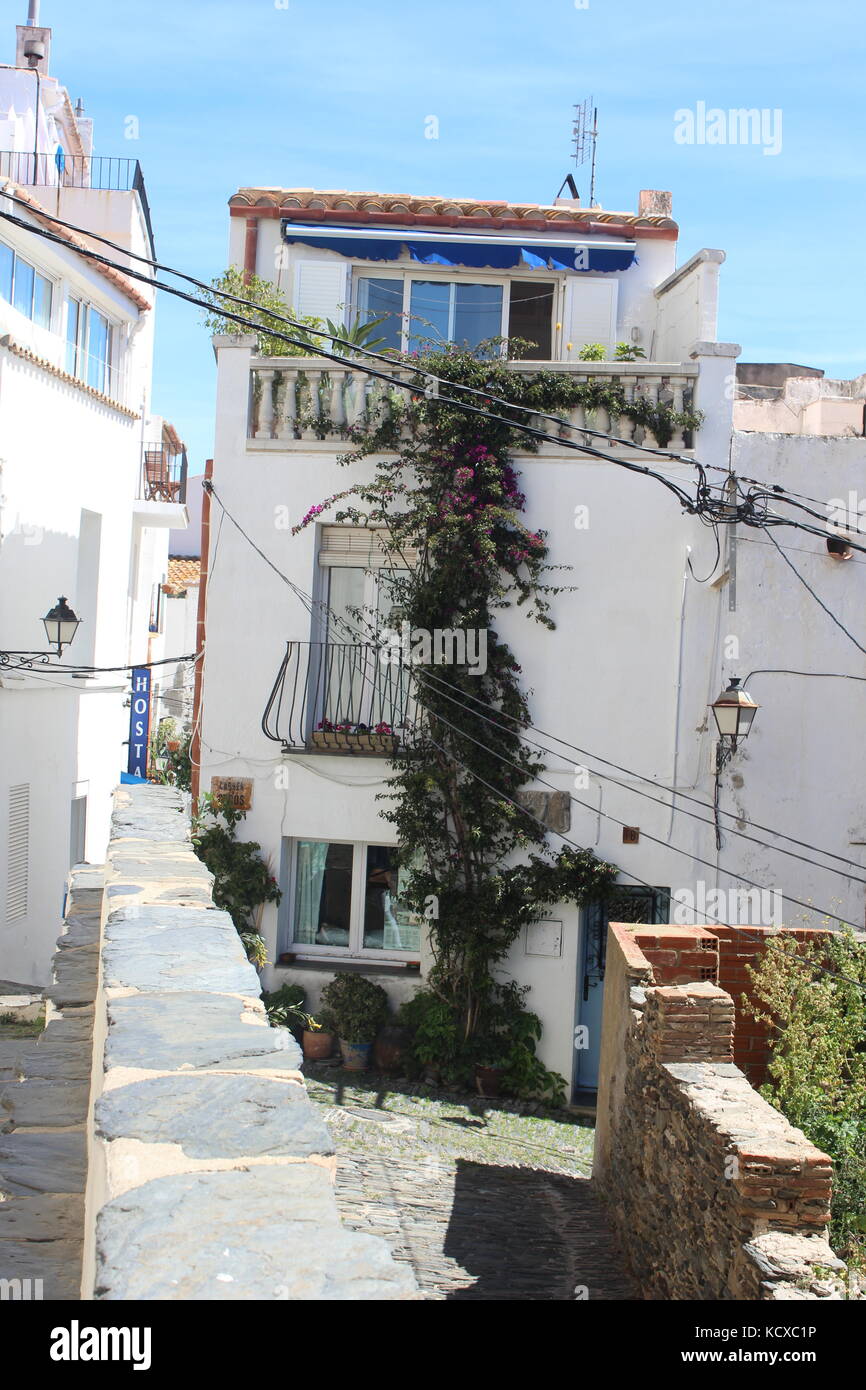 Beautiful white streets of cadaques, on the costa brava Stock Photo - Alamy