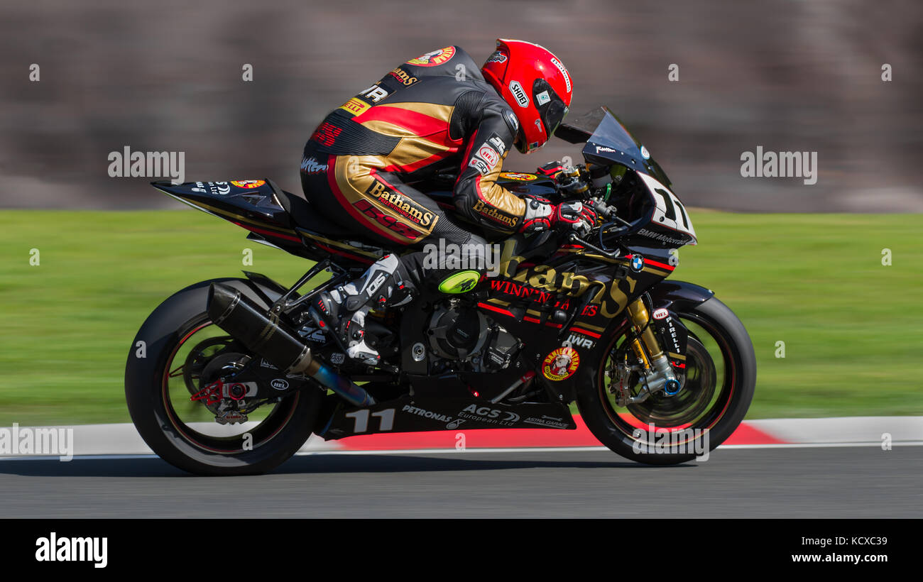 Michael Rutter racing at the British Superbike Championship (BSB) at ...