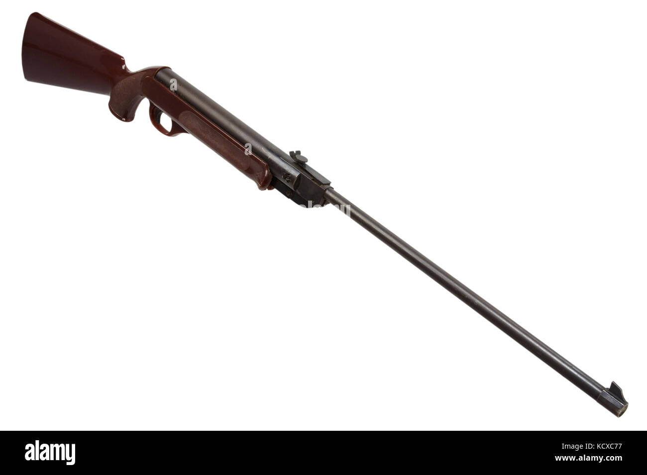 old pneumatic air rifle isolated on white background Stock Photo - Alamy