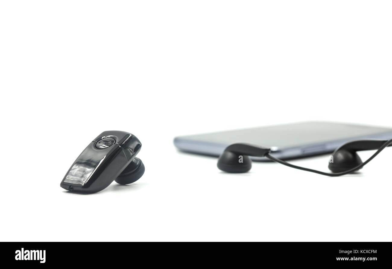 Gadgets and smartphone, mobile phone accessory isolated on white ...