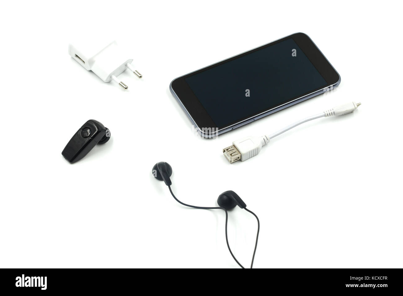Mobile phone headset adapter Cut Out Stock Images & Pictures - Alamy