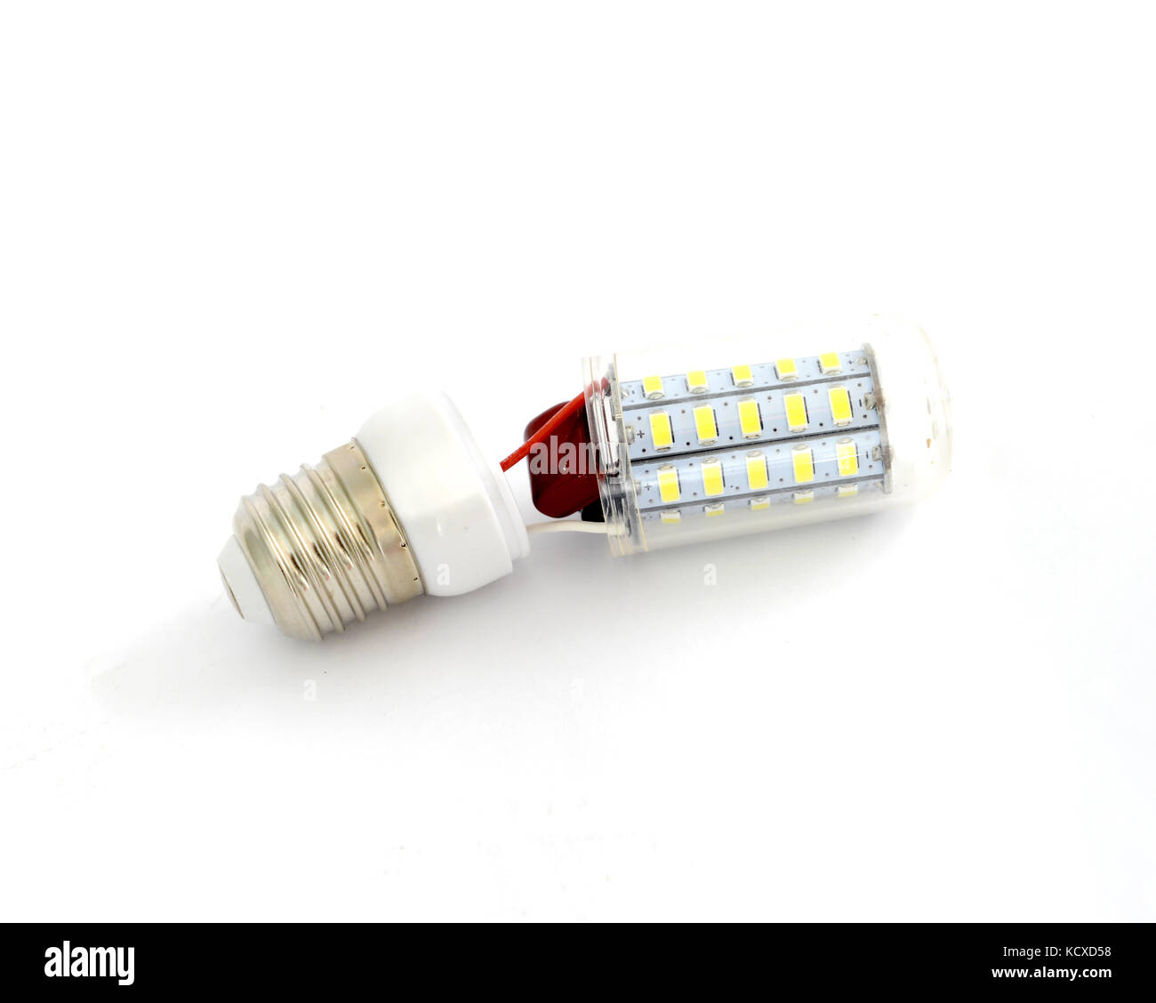 Energy saving LED light bulb on a white background Stock Photo - Alamy