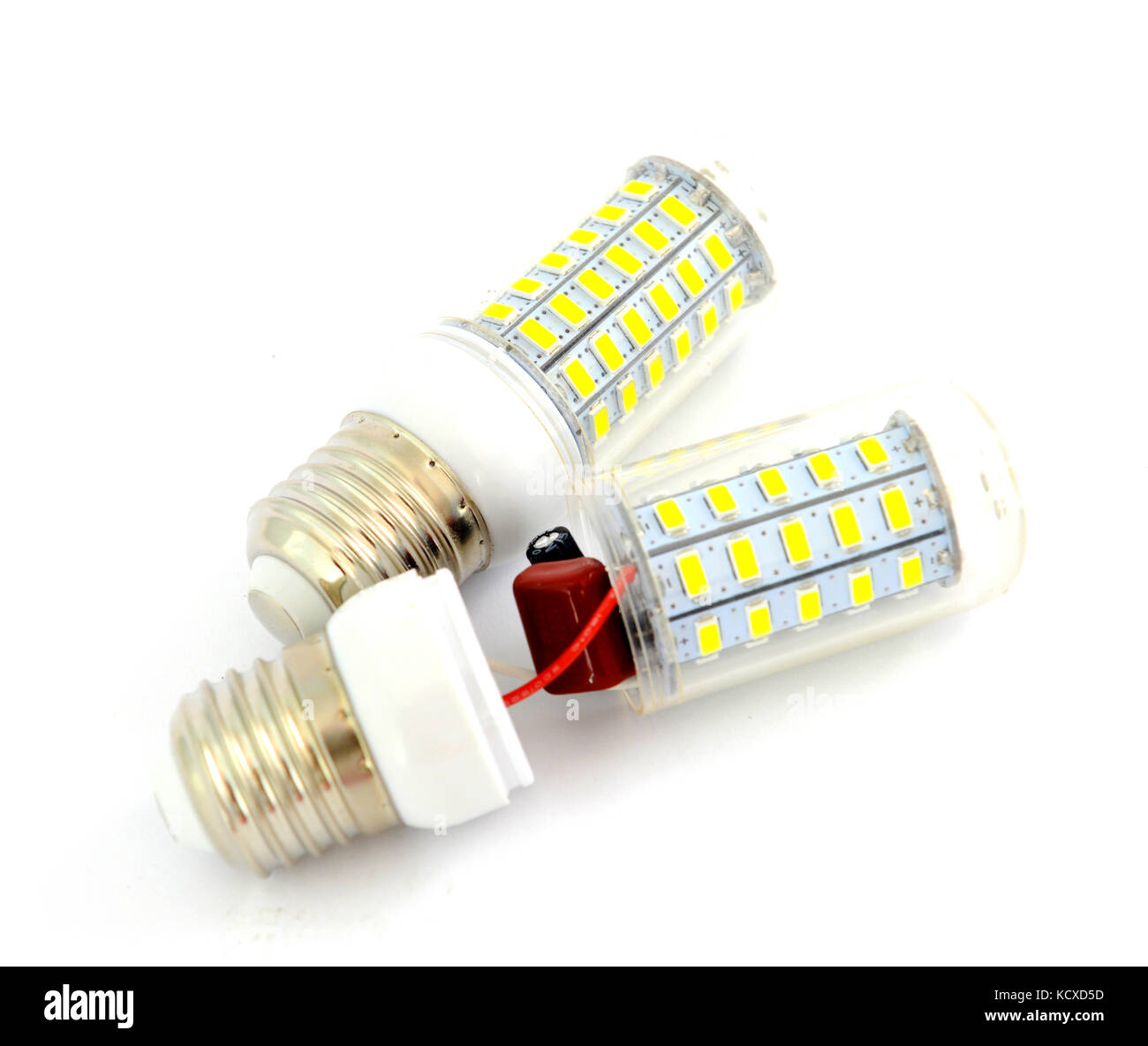 Energy saving LED light bulb on a white background Stock Photo - Alamy