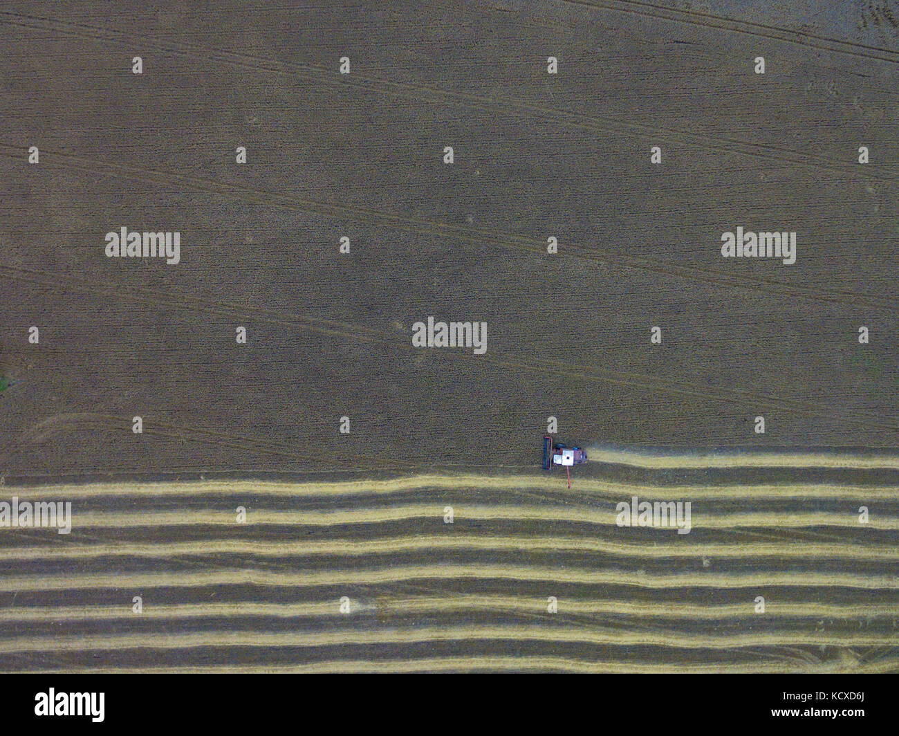Aerial view of harvest fields Stock Photo - Alamy