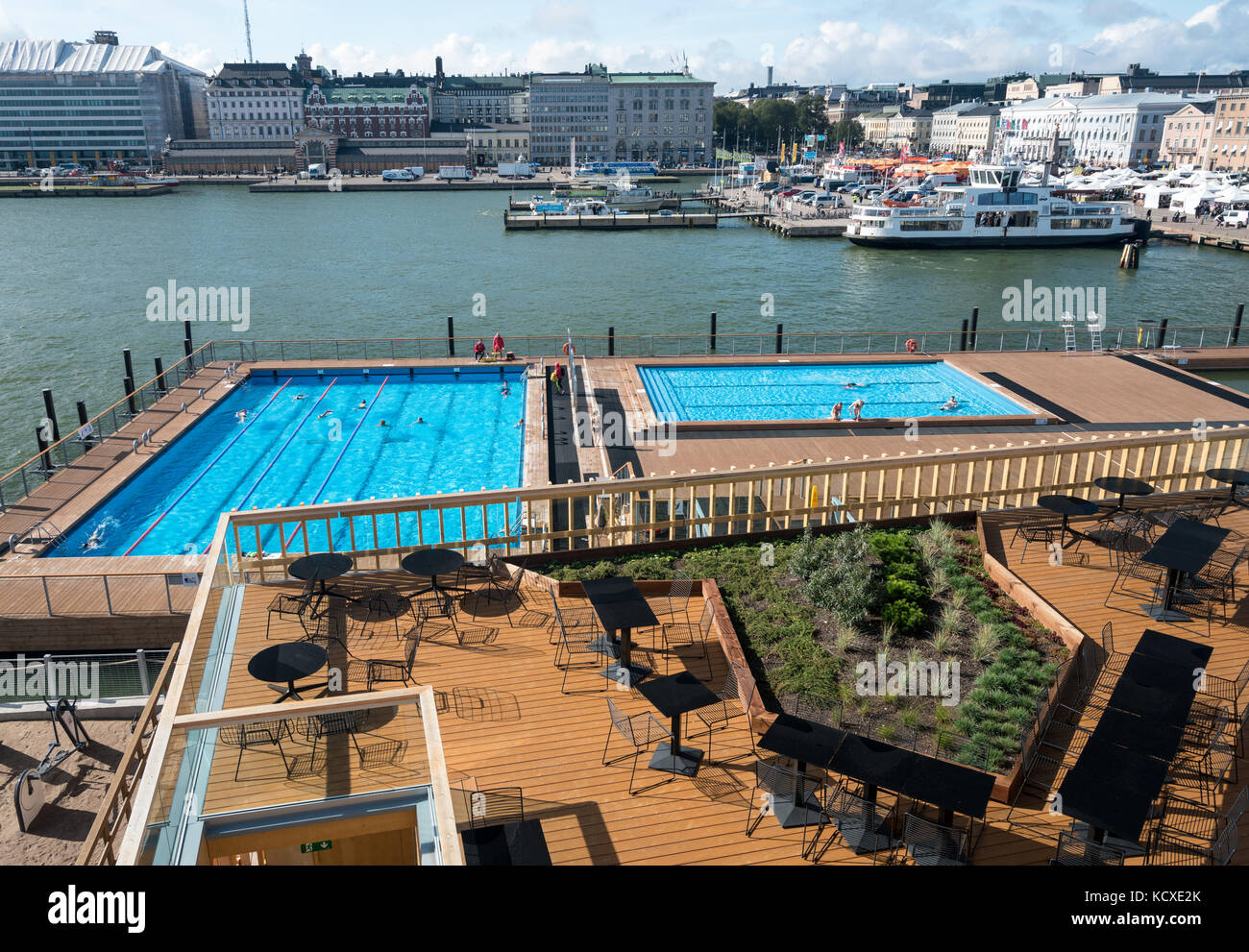 Swimming pools by market in Helsinki Stock Photo - Alamy
