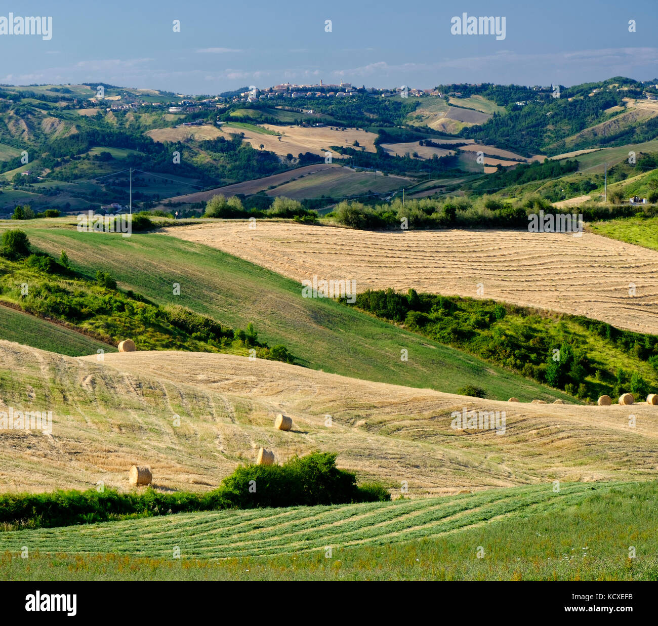 Country landscape in Romagna (Italy) along the road from Sogliano al ...