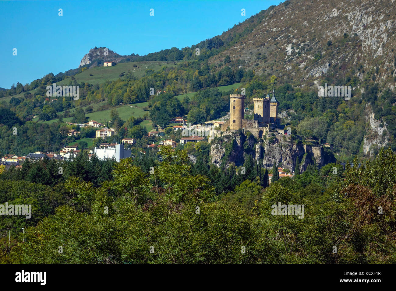 Castle of Foix (Chateau de Foix) . Cathar country. Ariege, Midi ...