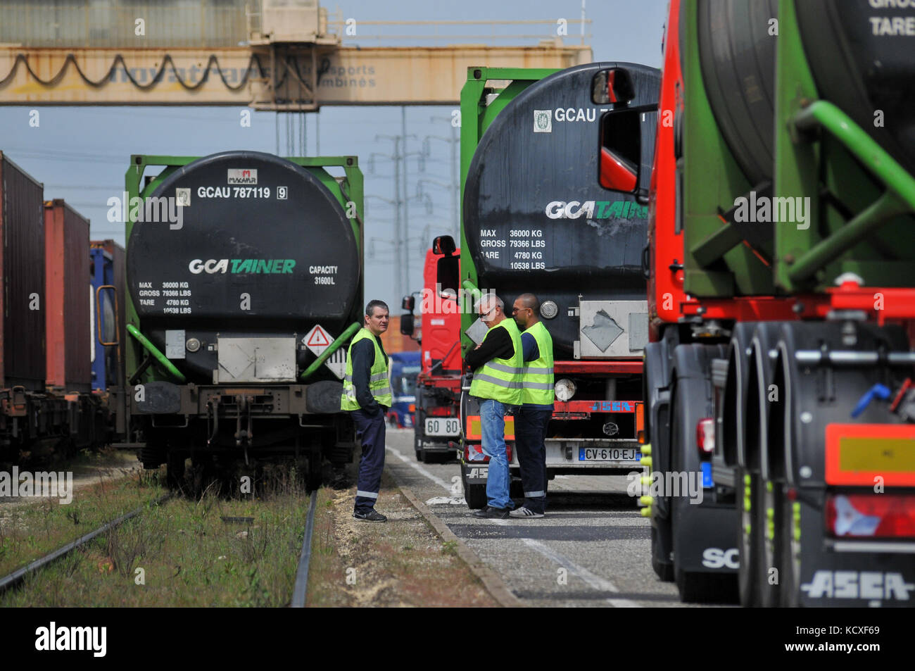 General views of a SNCF Freight station, Venissieux, France Stock Photo ...