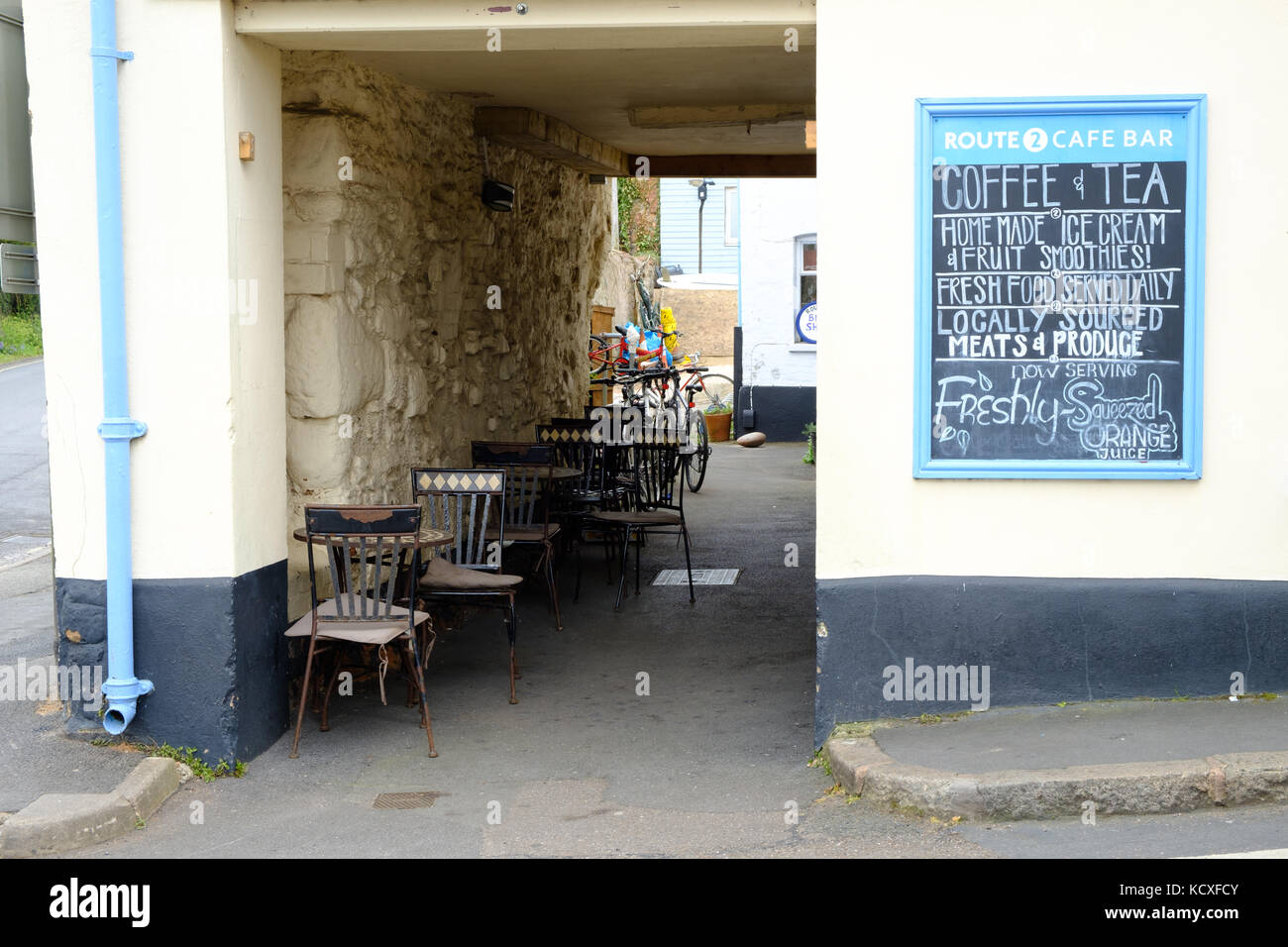 Route 2 Cafe Bar on cycle route 2, Topsham, UK Stock Photo - Alamy