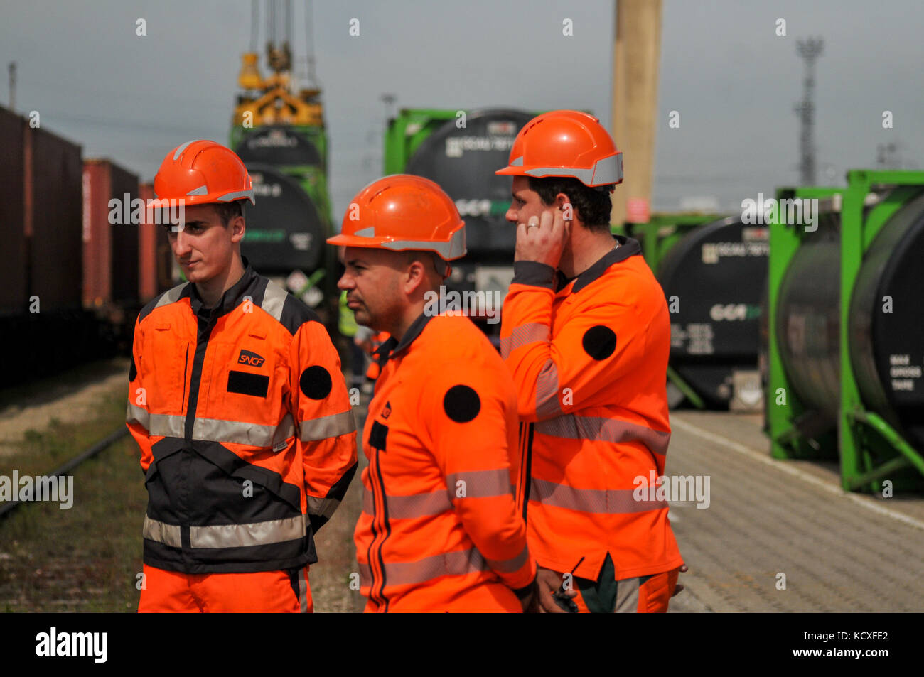 General views of a SNCF Freight station, Venissieux, France Stock Photo ...