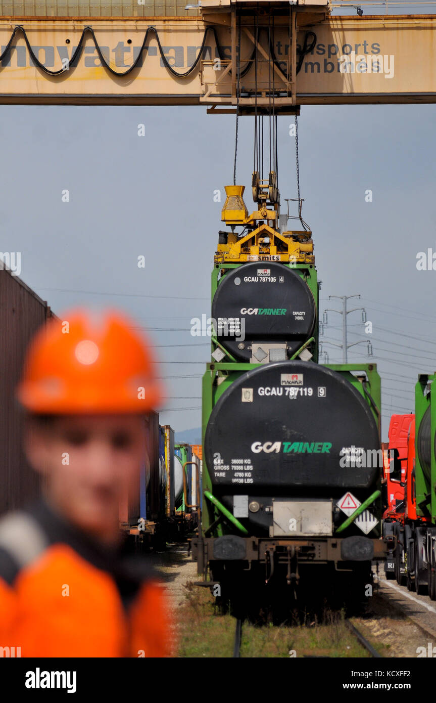 General views of a SNCF Freight station, Venissieux, France Stock Photo ...