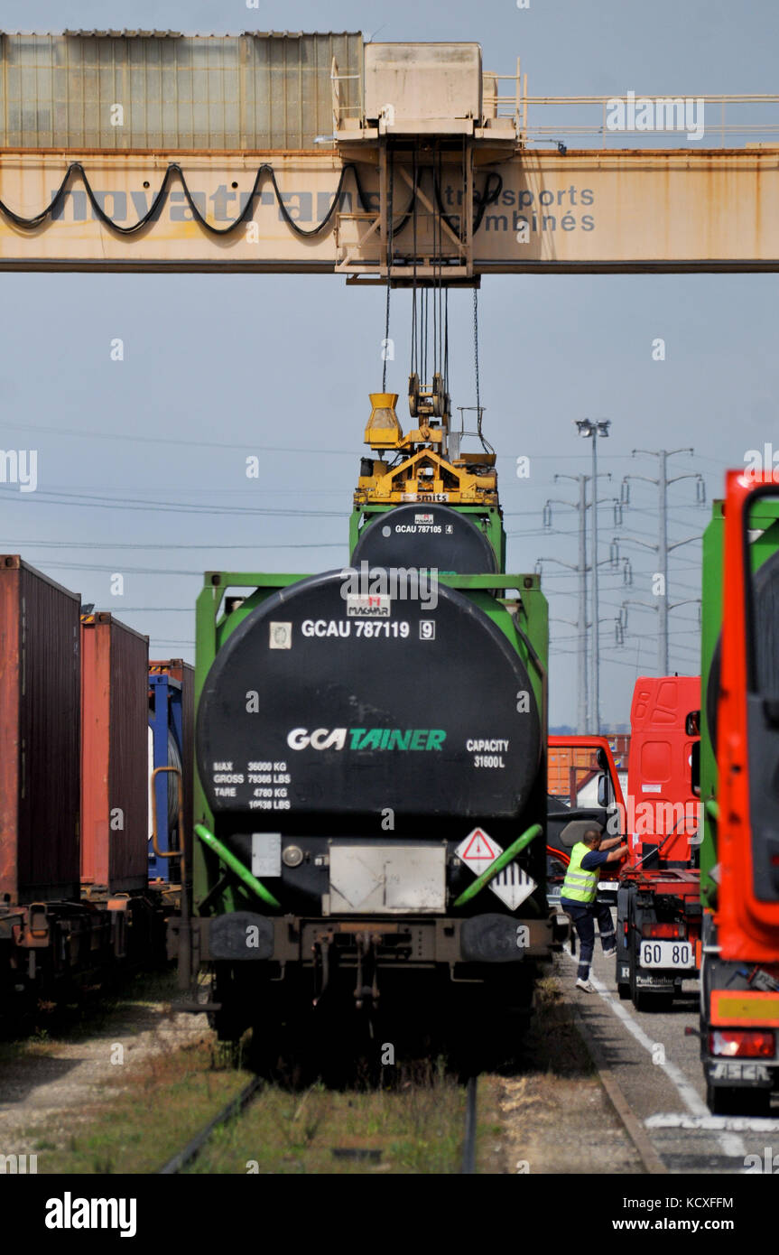 General views of a SNCF Freight station, Venissieux, France Stock Photo ...