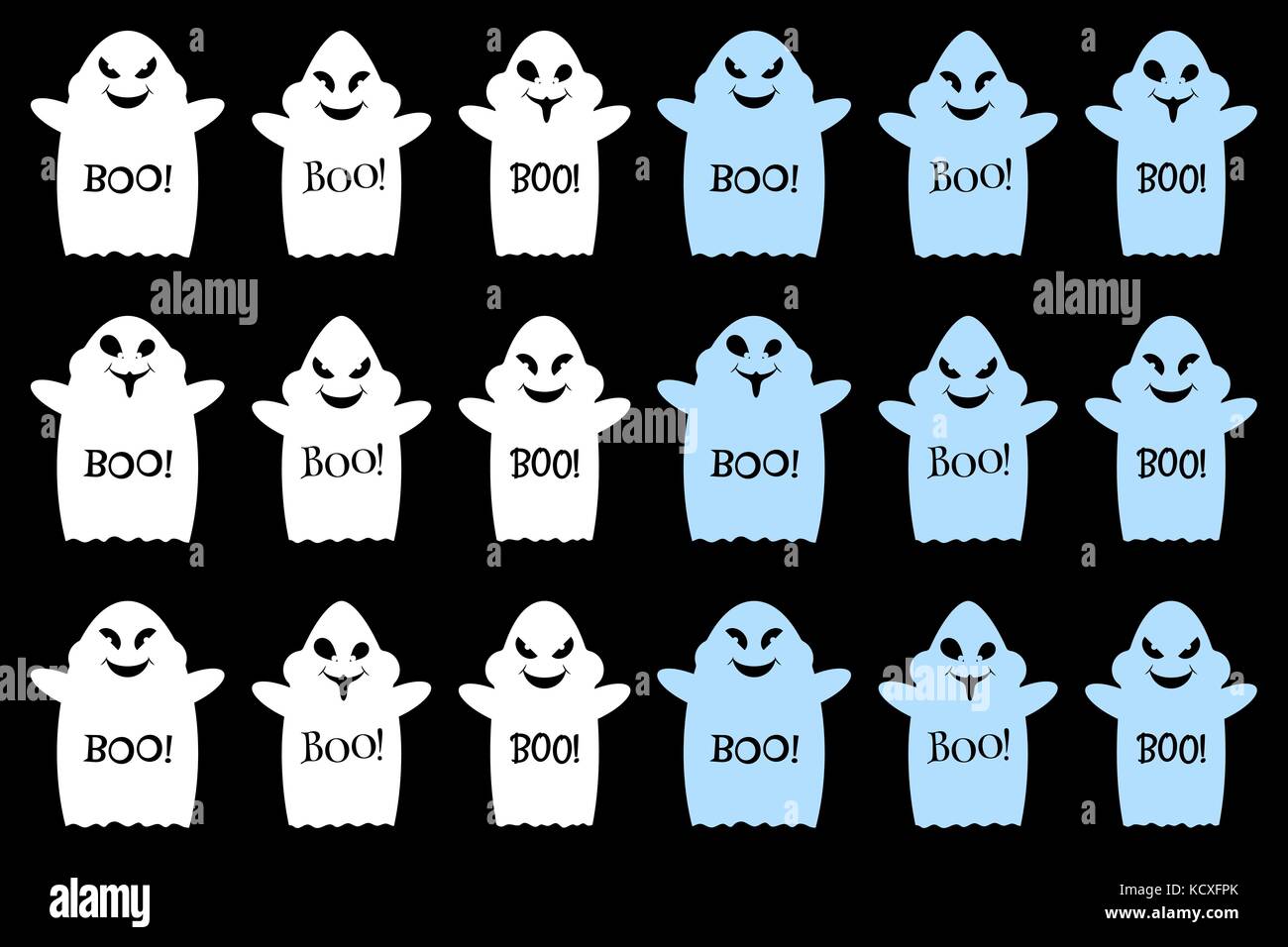 Funny ghost with smile, cheeks, pupils of the eyes, hands and ...