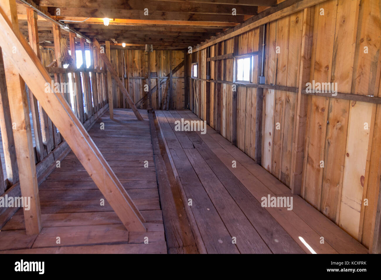 Inside of the stables at a historic barn at the Schweiger Ranch Fall ...