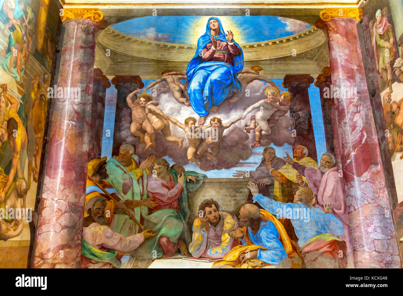 Mary Angels Fresco Trinita Dei Monti Church Spanish Steps Rome Italy ...