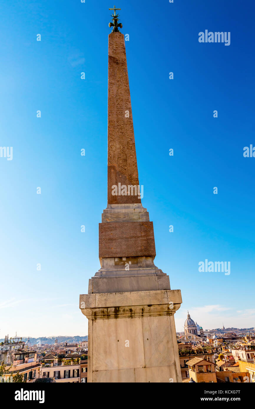 Egyptian Hieroglyphs Obelisk Sallustiano Trinita Dei Monti Church ...
