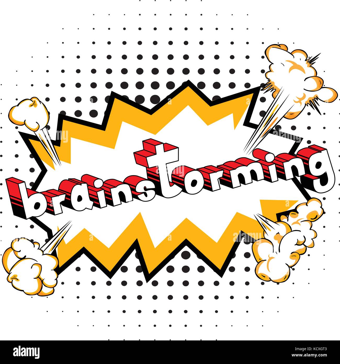 Brainstorming - Comic book style word on abstract background Stock ...