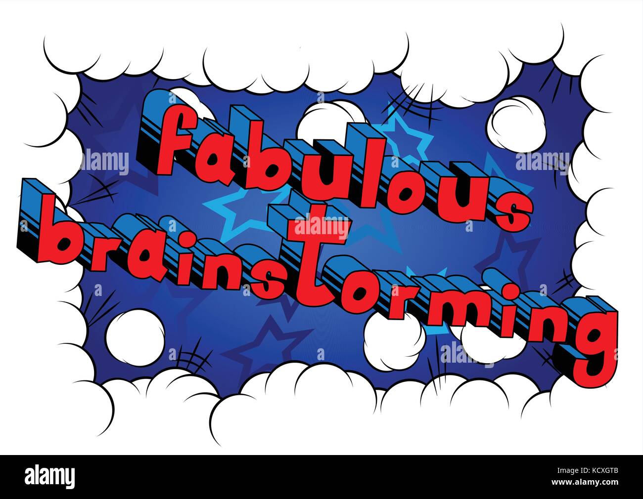 Fabulous Brainstorming - Comic book style word on abstract background ...