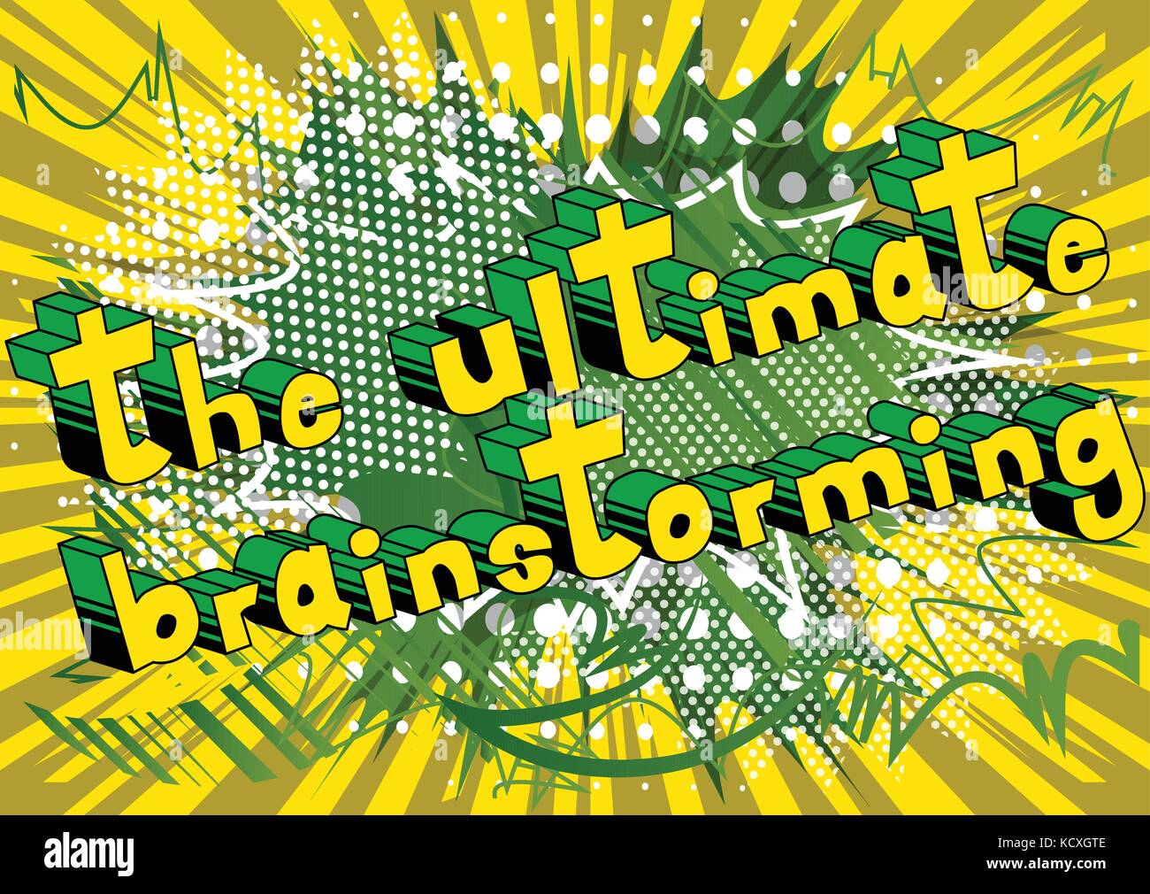 The Ultimate Brainstorming - Comic book style word on abstract ...