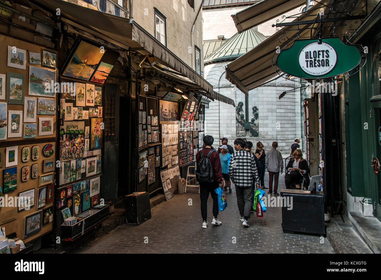 Quebec Canada 13.09.2017 Street art exhibition artists with paintings ...