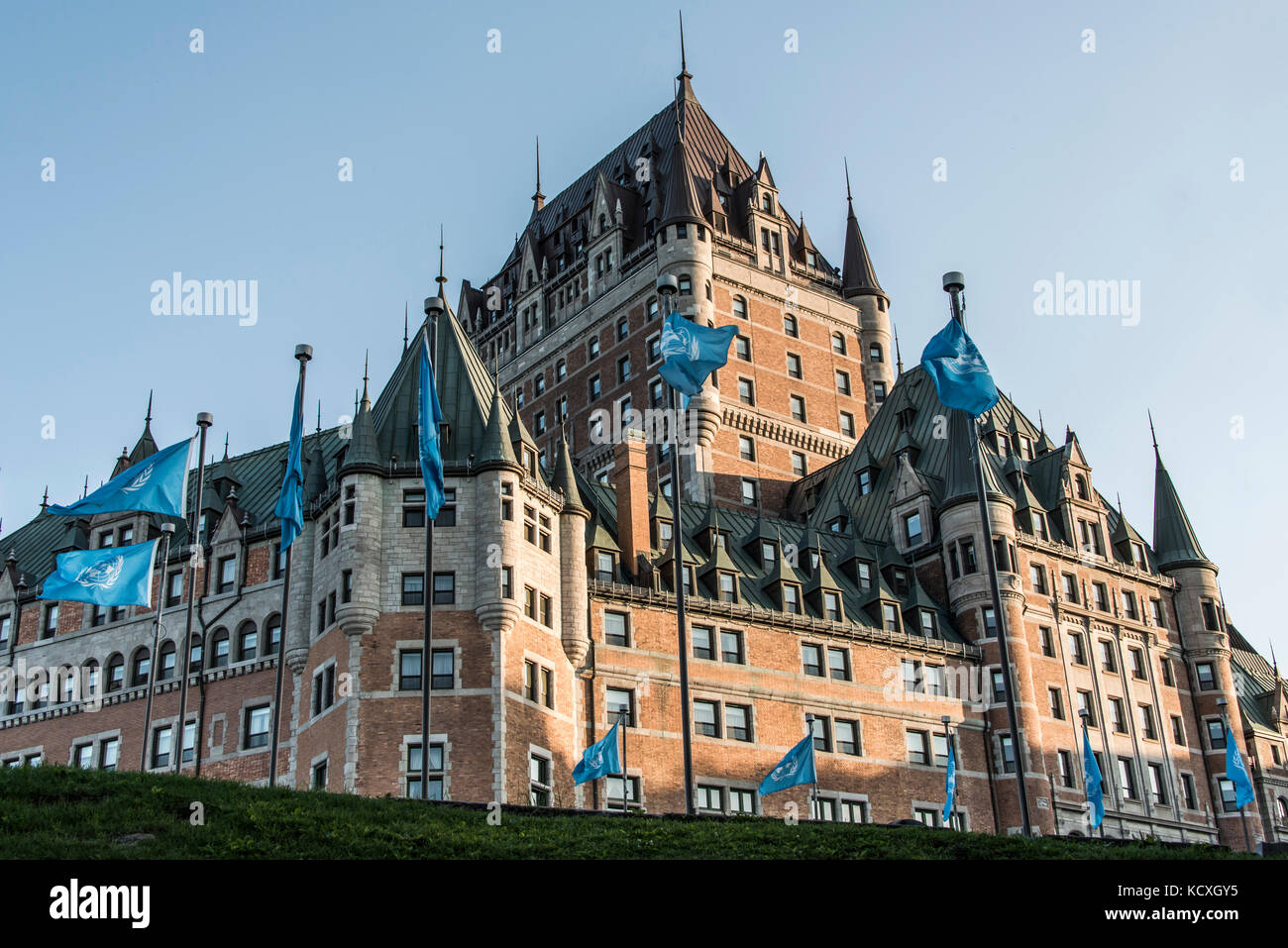 Canada Quebec City - Sunset at the Chateau Frontenac most famous ...