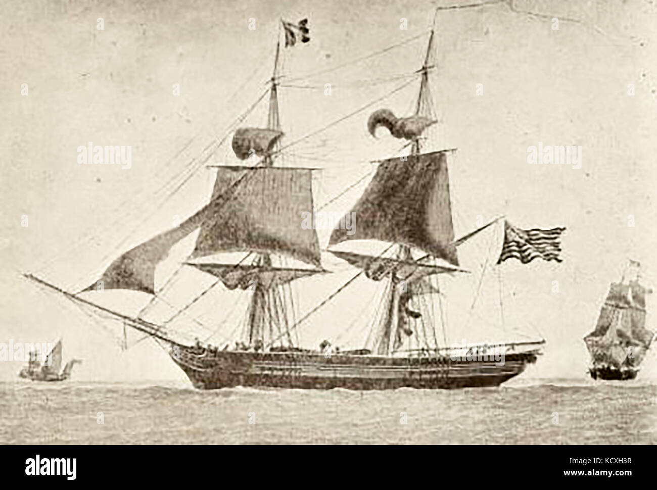 The US 215 ton ship CYGNET built at Salem 1822 Stock Photo - Alamy