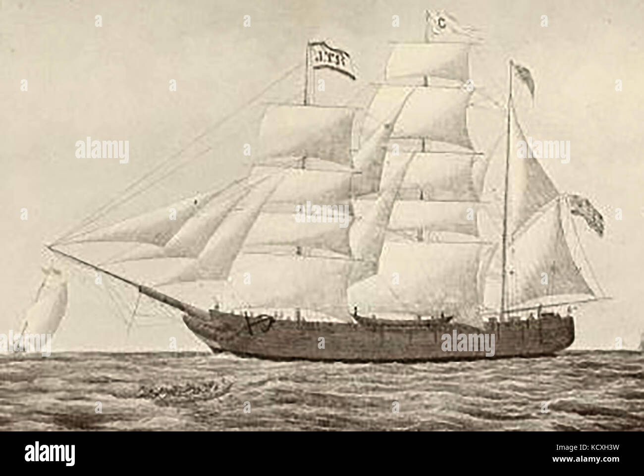 The 250 ton American whaler CATALPA shown rescuing Fenian prisoners in ...