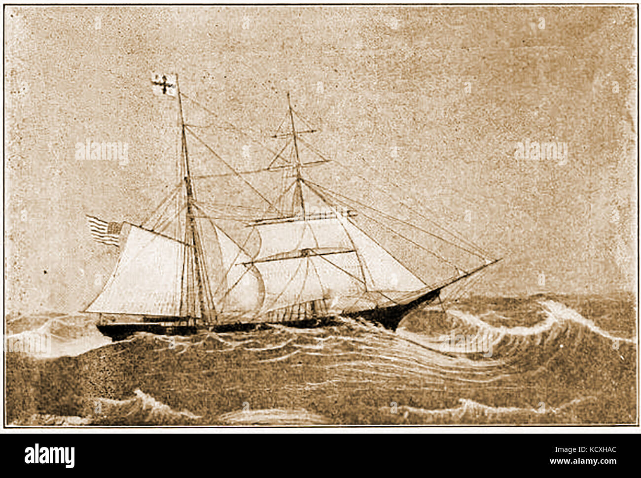 The US brig CURLEW - Captain Joseph Gregory - Built Marblehead USA but ...