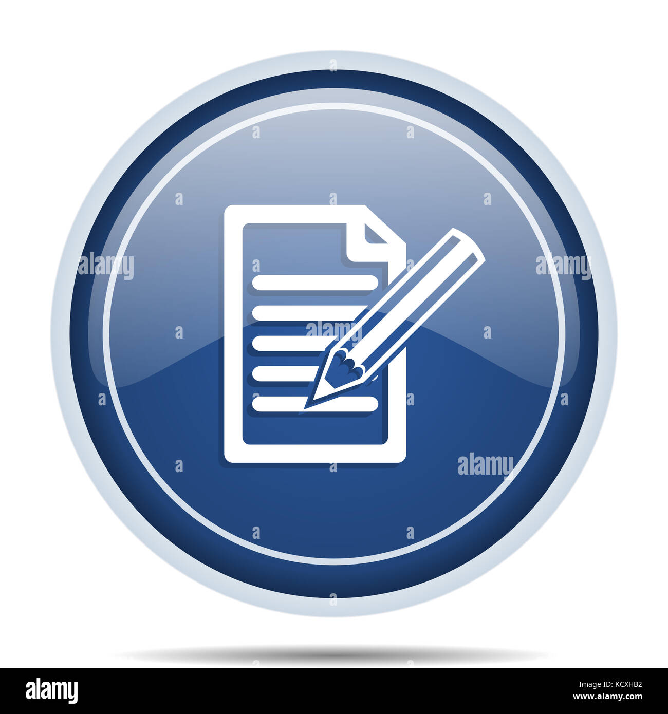 Subscribe blue round web icon. Circle isolated internet button for ...