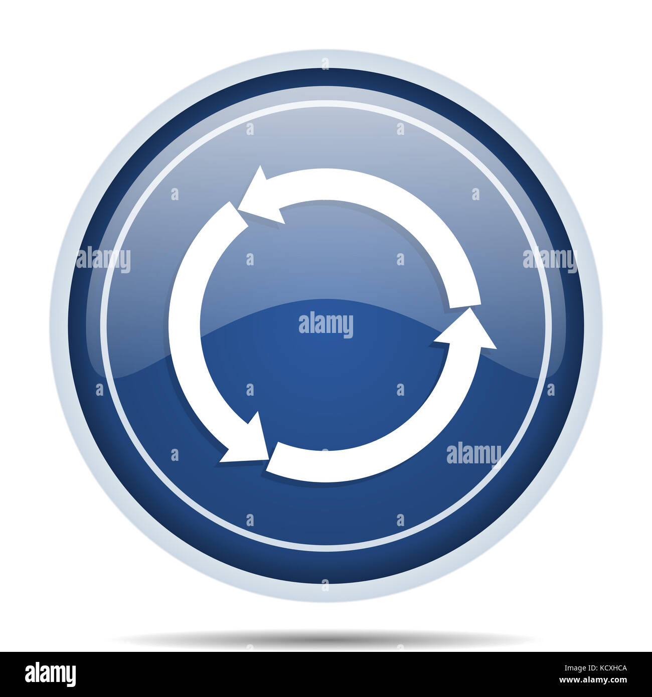 Rered blue round webyellow glossy web blue round web icon. Circle ...