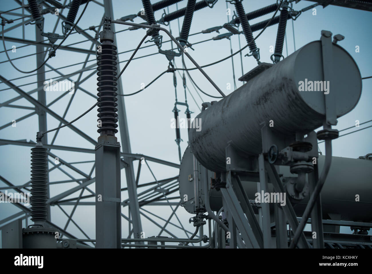 power supply transmission relay station Stock Photo - Alamy