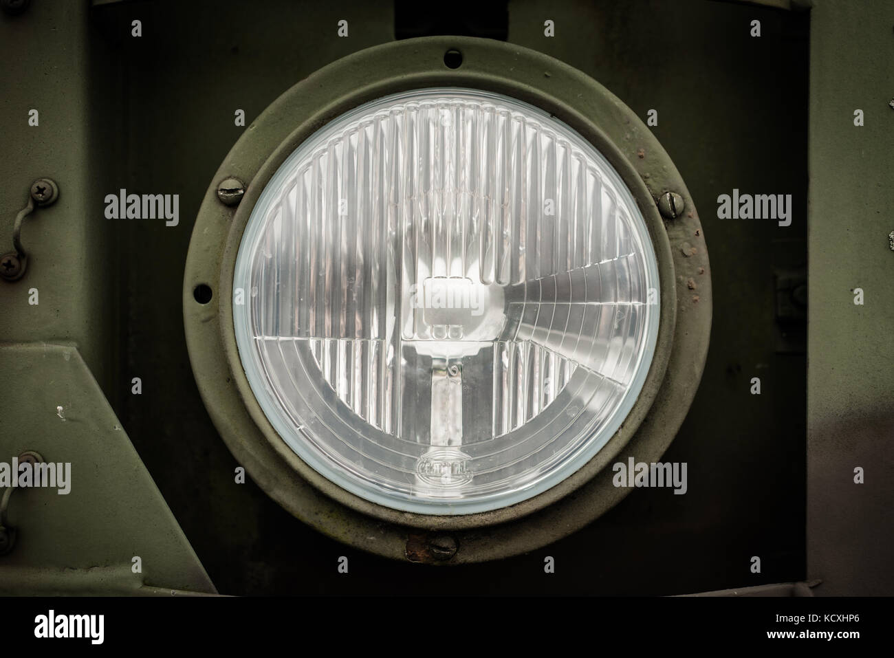close of a army military truck front light Stock Photo - Alamy