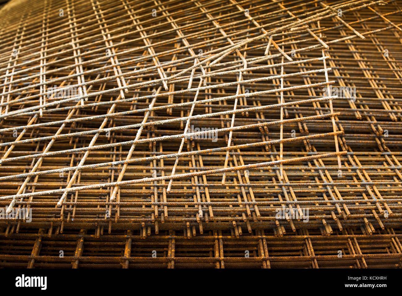 Stack of rusty einforcement metal mesh grit Stock Photo - Alamy