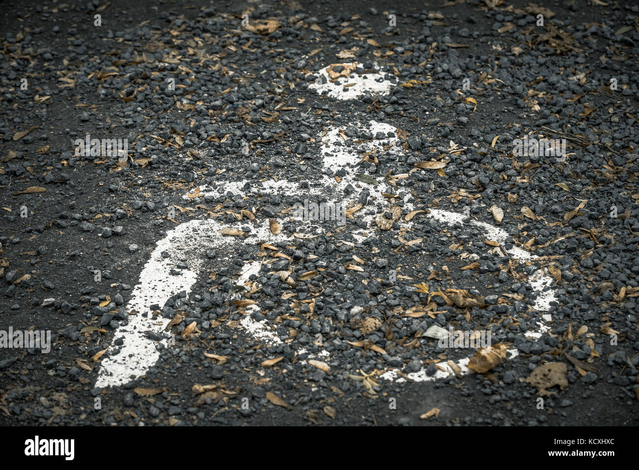 old handicapped sign parking spot Stock Photo - Alamy