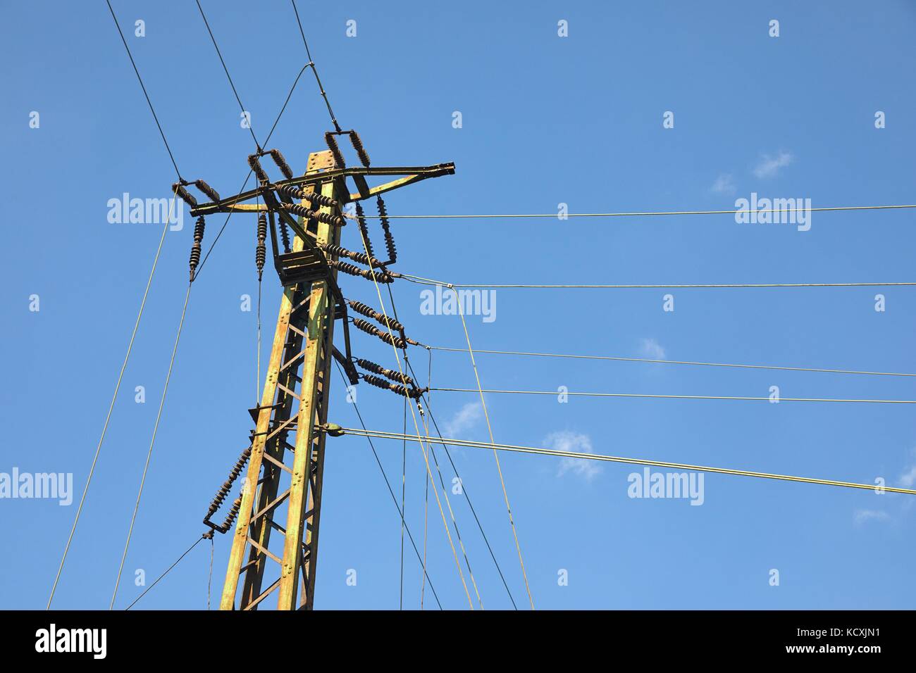 electric line columns Stock Photo - Alamy