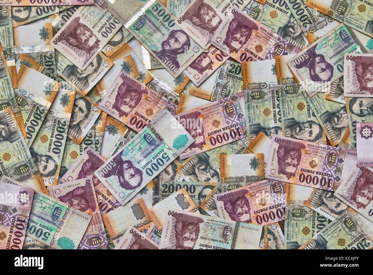 Banknotes Background, Hungarian Forints Stock Photo - Alamy
