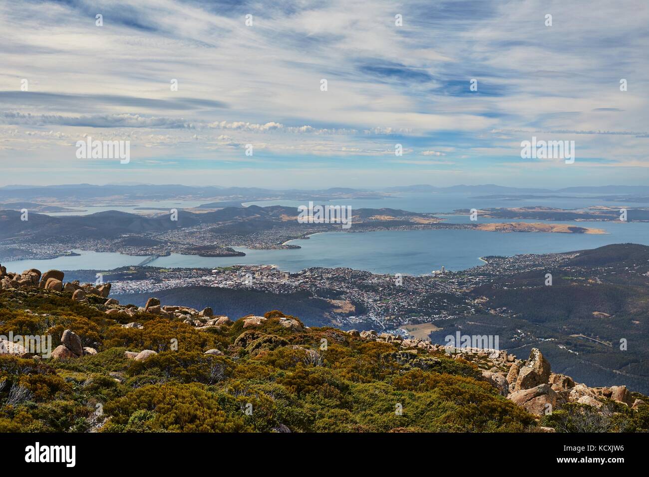 Hobart from above Stock Photo - Alamy