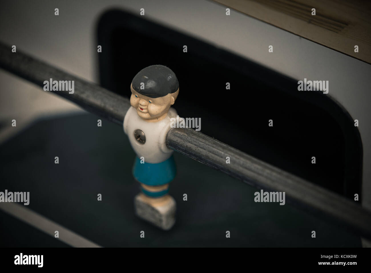 Goal keeper tabletop soccer football Stock Photo - Alamy