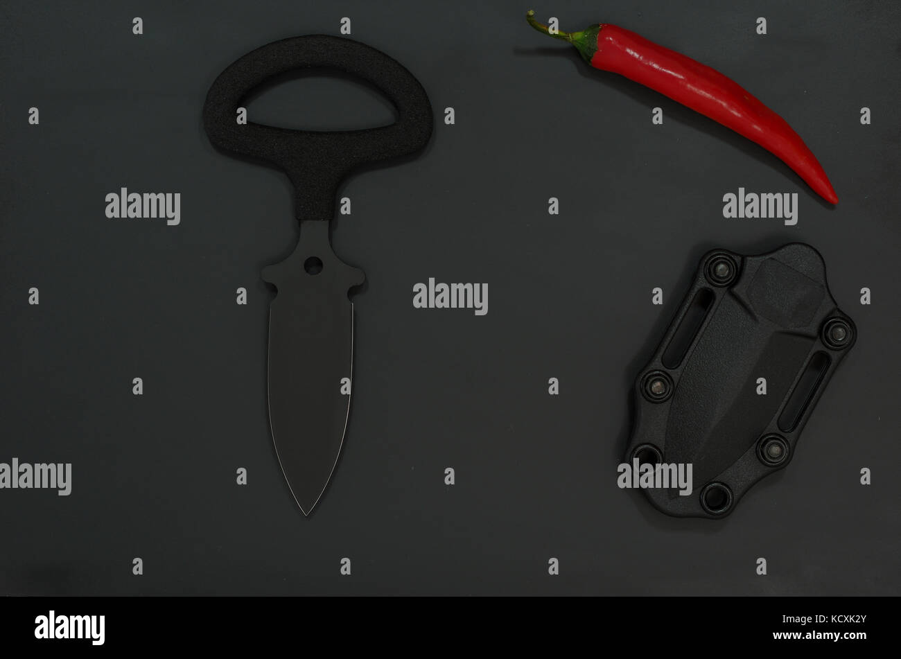 Knife blade profile is beveled only on one side, and flat on the other ...