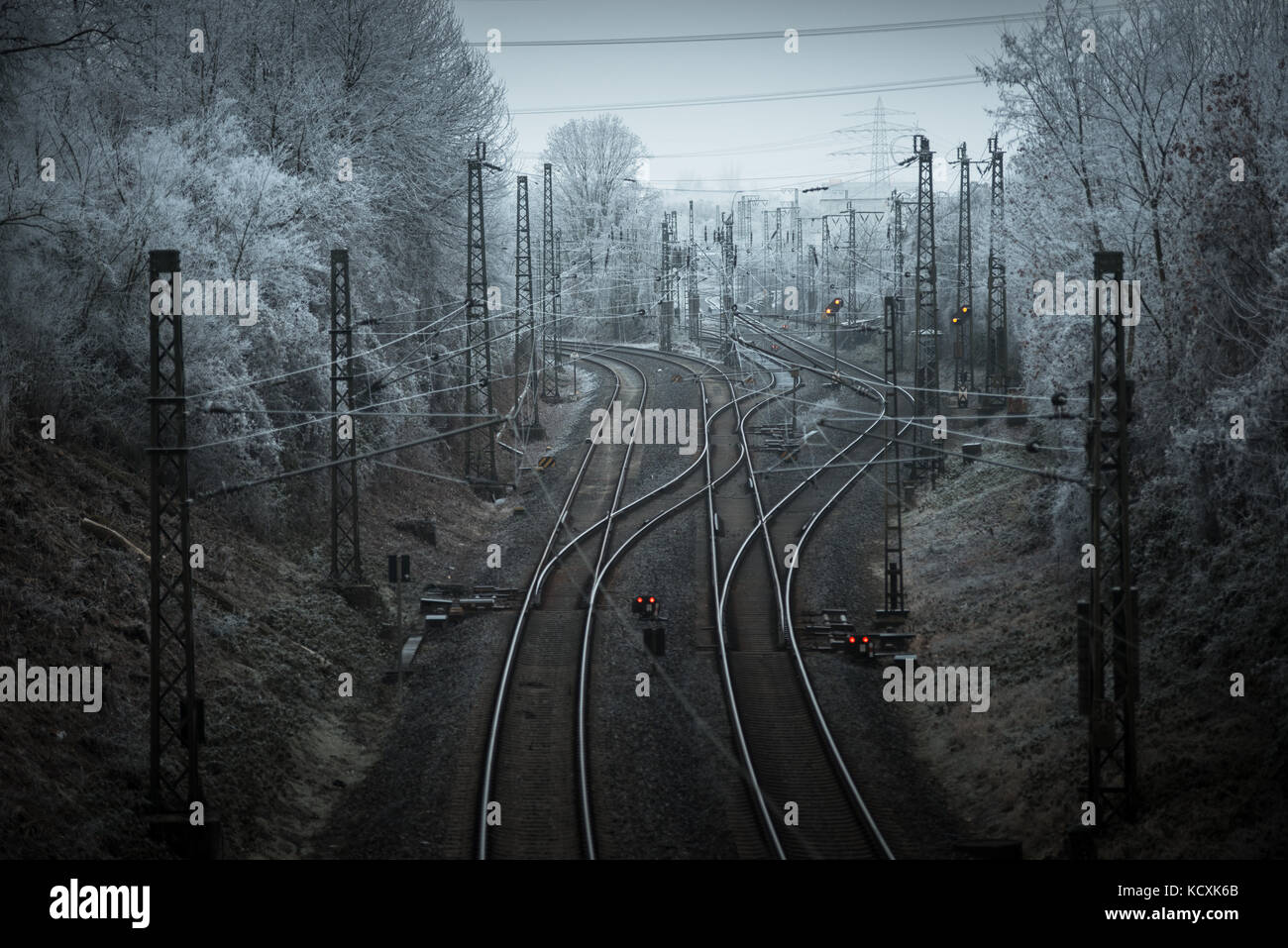 Sign post of rail tracks hi-res stock photography and images - Alamy