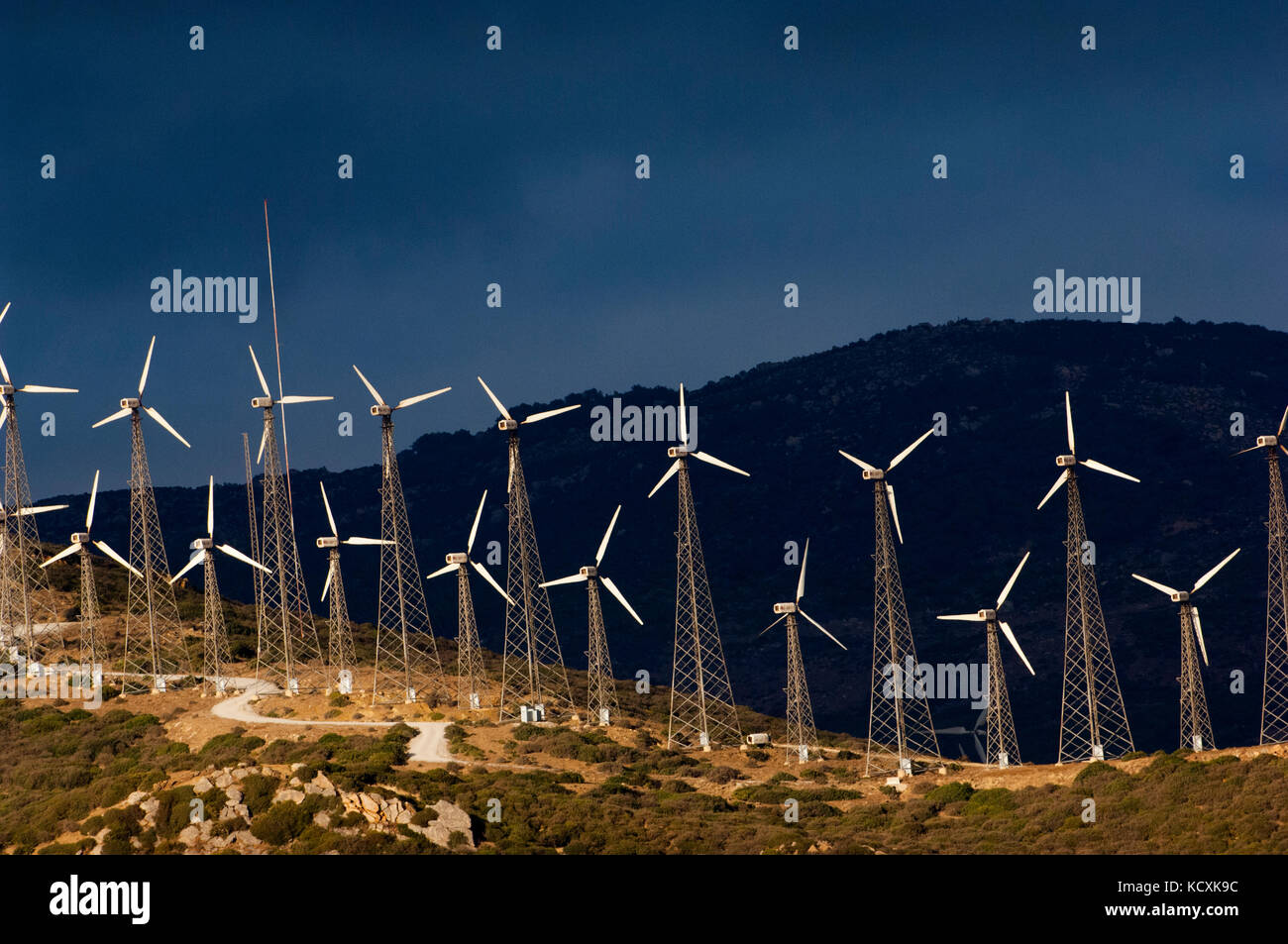 Wind turbines Tarifa andalucia spain Stock Photo - Alamy