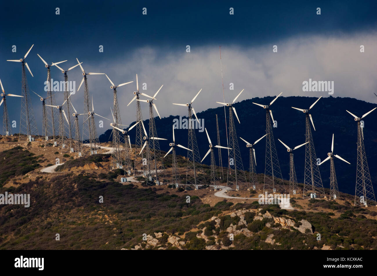 Wind turbines Tarifa andalucia spain Stock Photo - Alamy