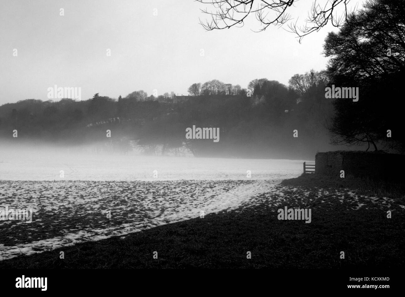 Frost, mists & snow landscape Stock Photo - Alamy